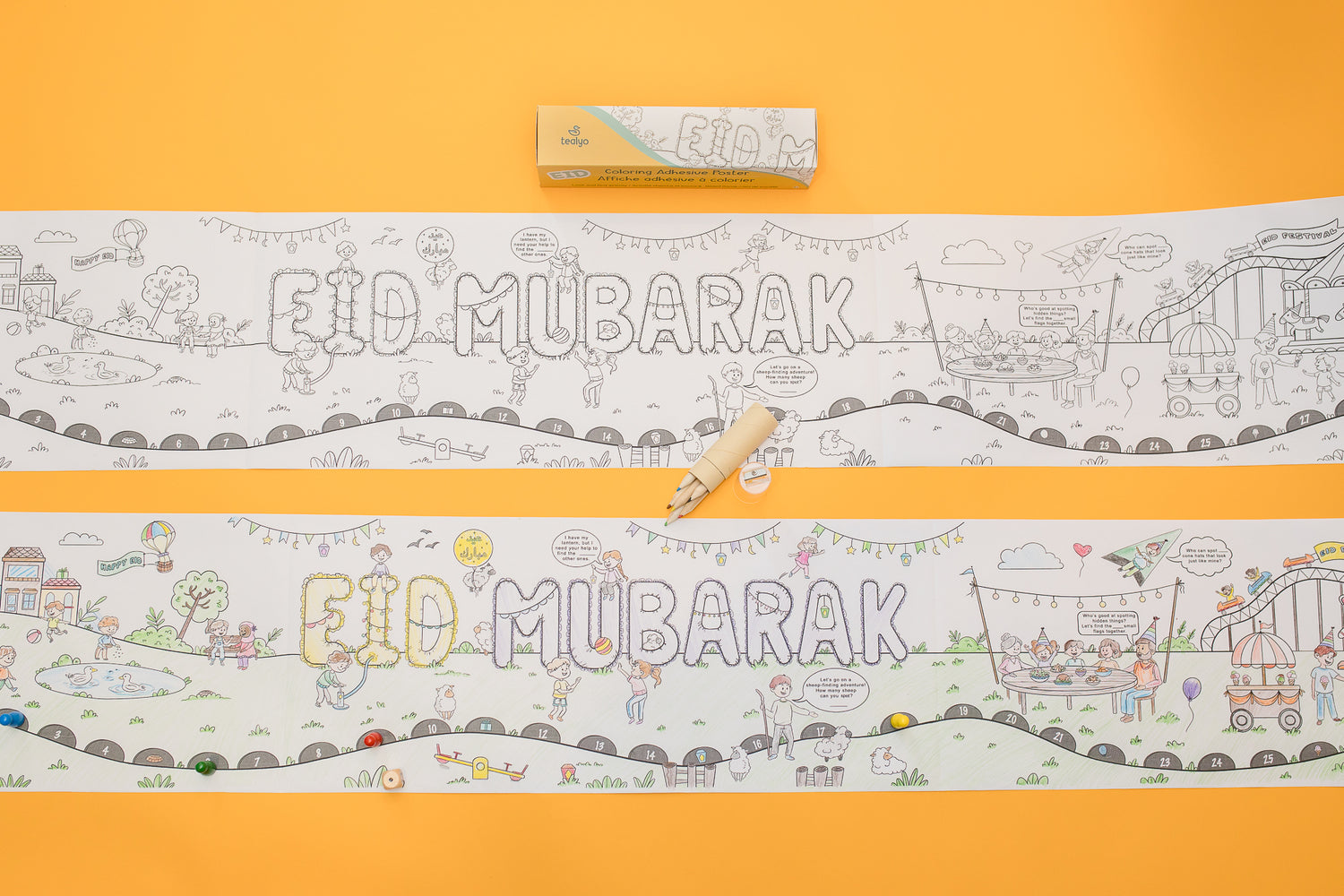 Eid Adhesive Coloring Poster – Tealyo